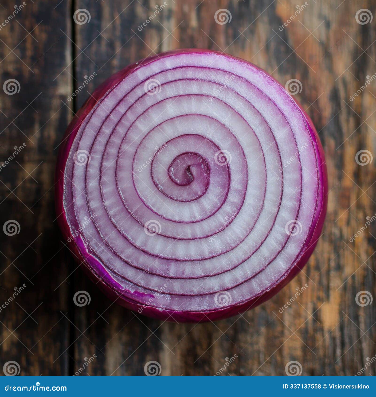A Cross-Section of a Red Onion with Visible Layers Stock Illustration ...