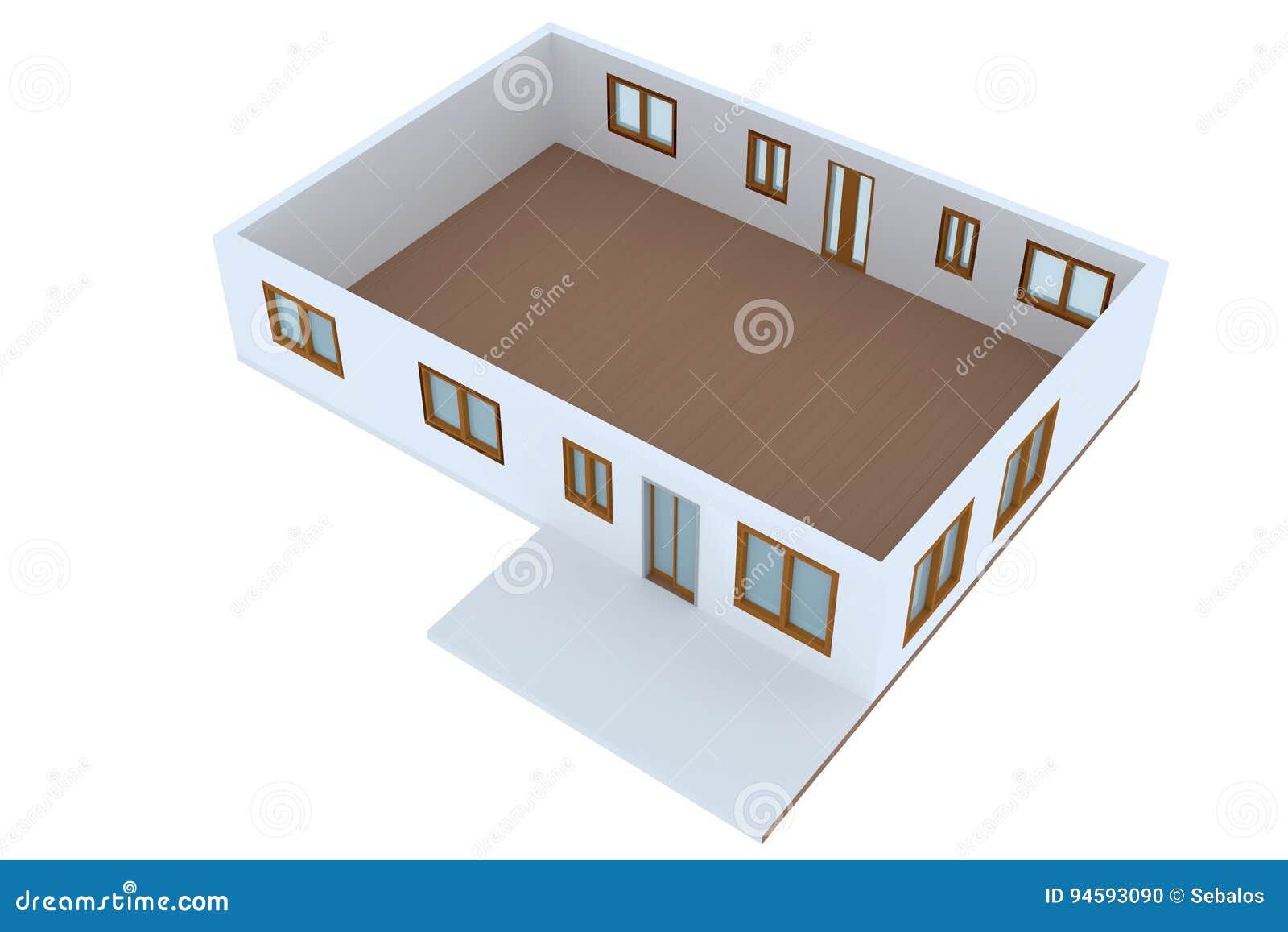 Cross-section of Residential House Stock Illustration - Illustration of ...