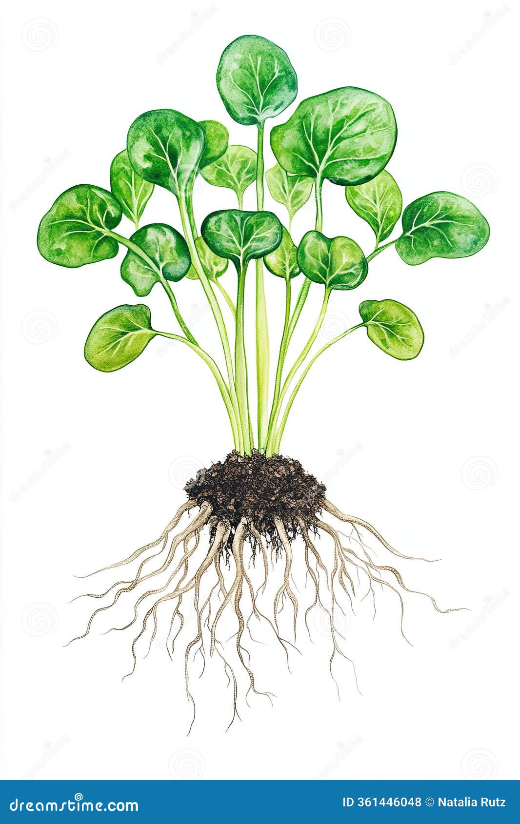 Highly Detailed Cross-section of a Plants Root System Showcasing ...