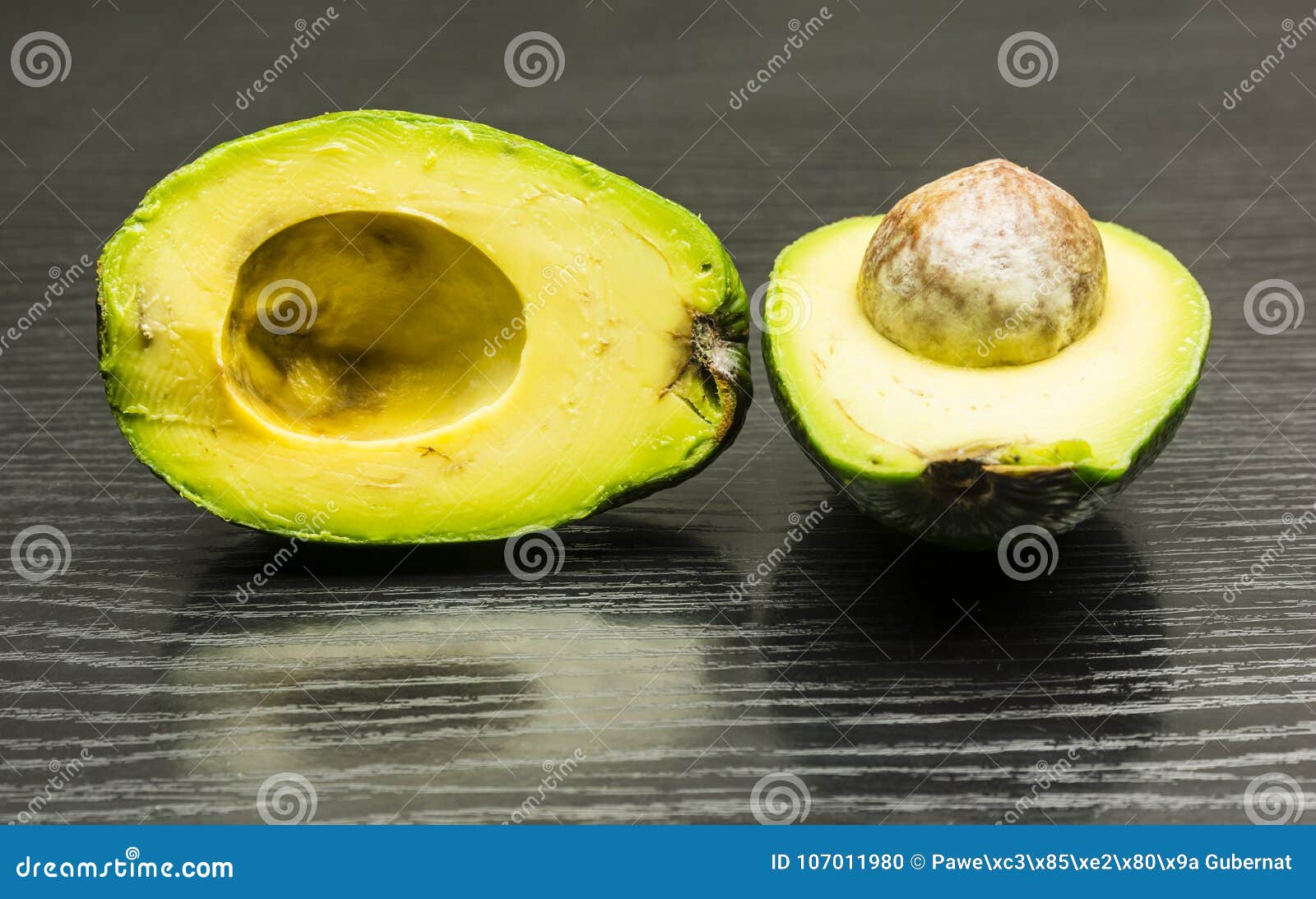 A Cross-section of a Ripe Avocado. Stock Photo - Image of pear ...