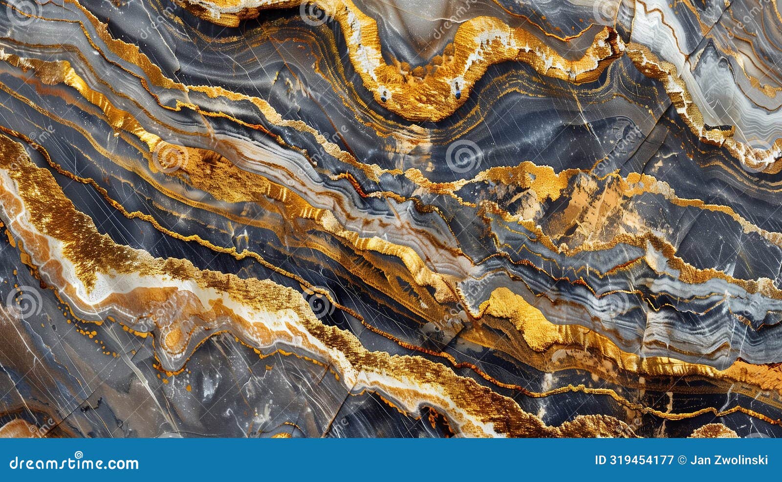 Cross Section of Rock with Golden Vein, Abstract Pattern Background ...