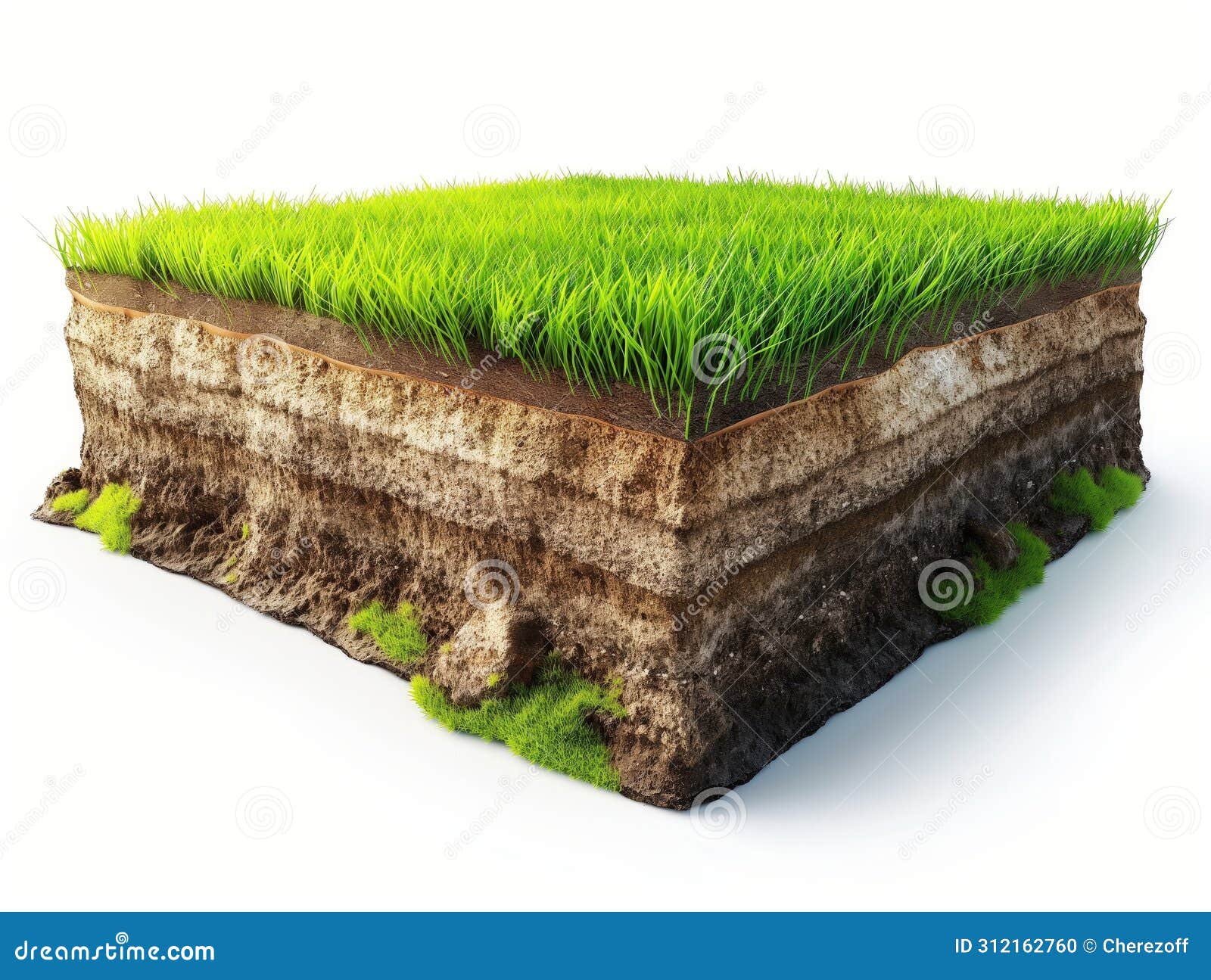 Cross-section of Soil Layers with Grass Stock Photo - Image of profile ...