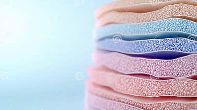 Cross-section of Skin Tissue Under a Microscope, Showing Layers of ...