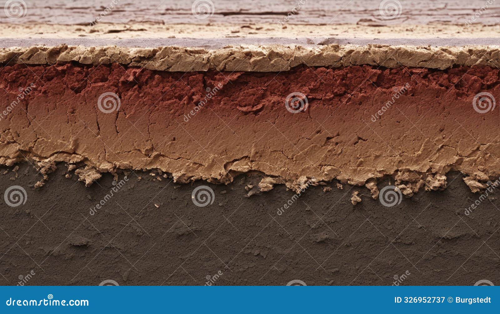 Cross-section through a Soil Layer with Different Colored Sediment ...