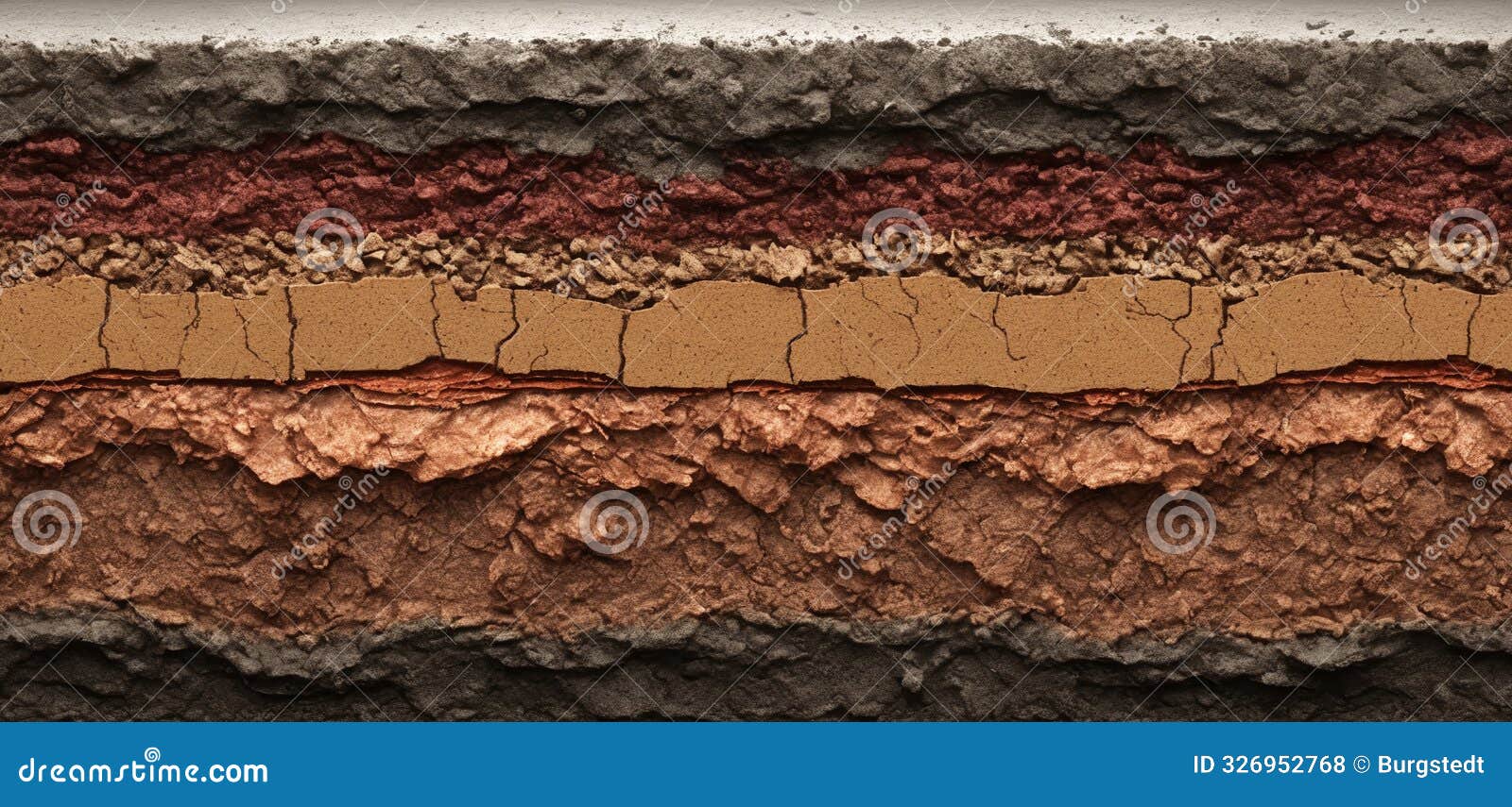 Cross-section through a Soil Layer with Different Colored Sediment ...