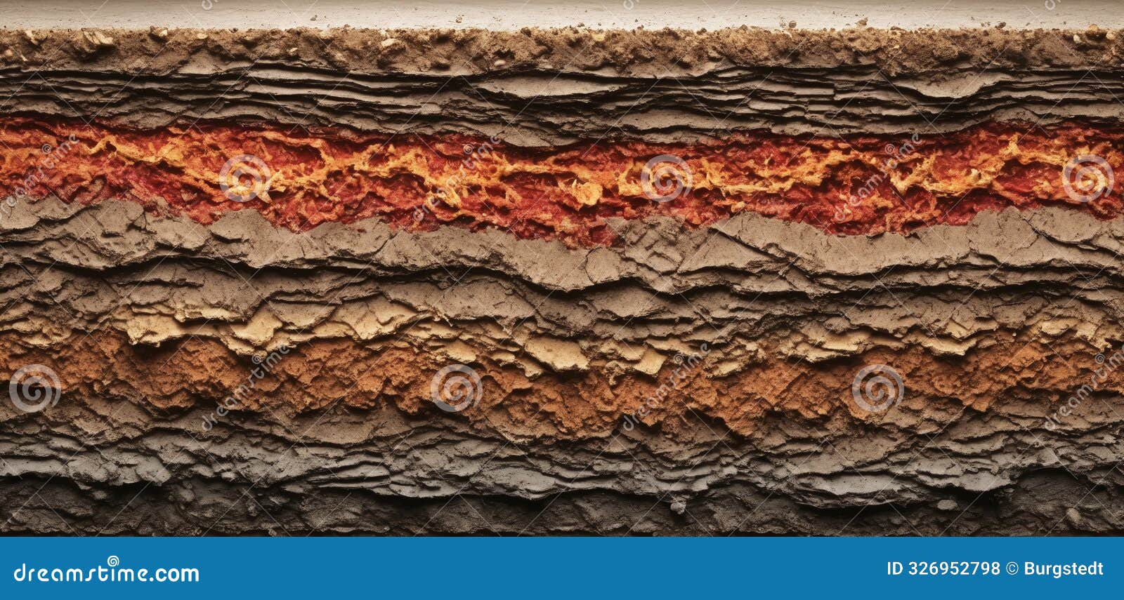 Cross-section through a Soil Layer with Different Colored Sediment ...