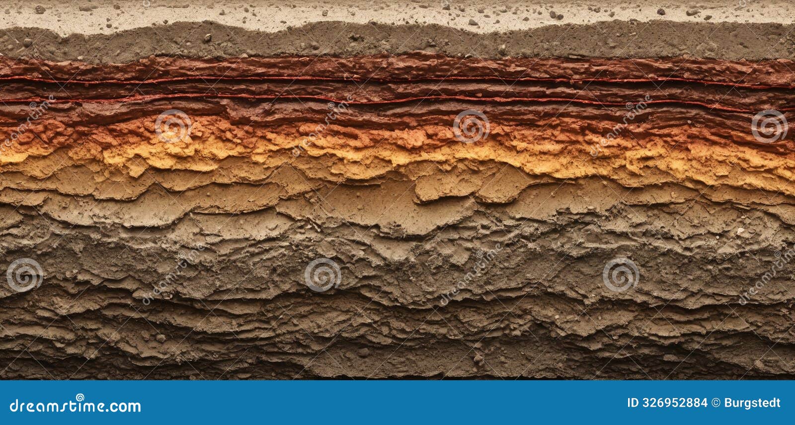 Cross-section through a Soil Layer with Different Colored Sediment ...