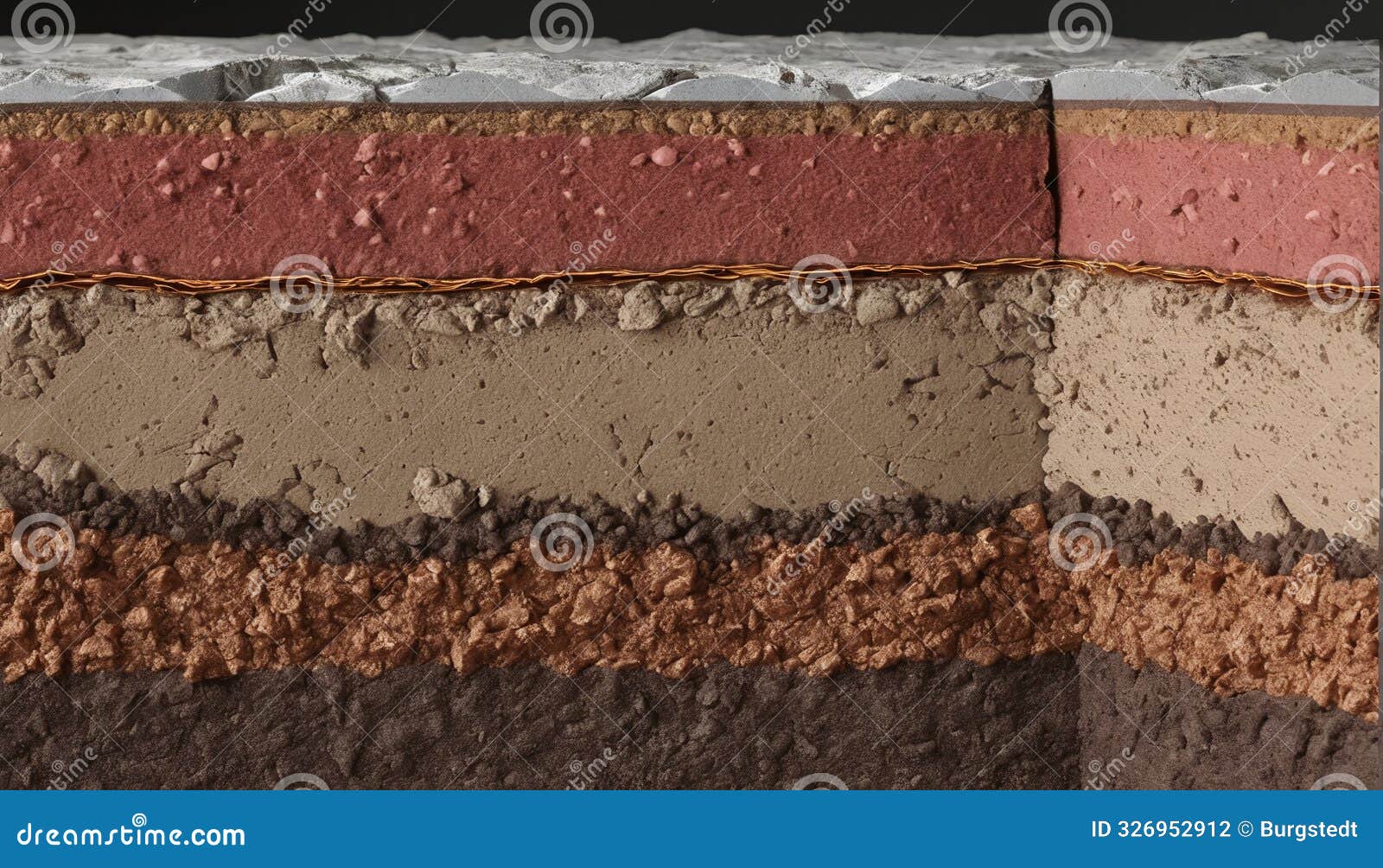 Cross-section through a Soil Layer with Different Colored Sediment ...