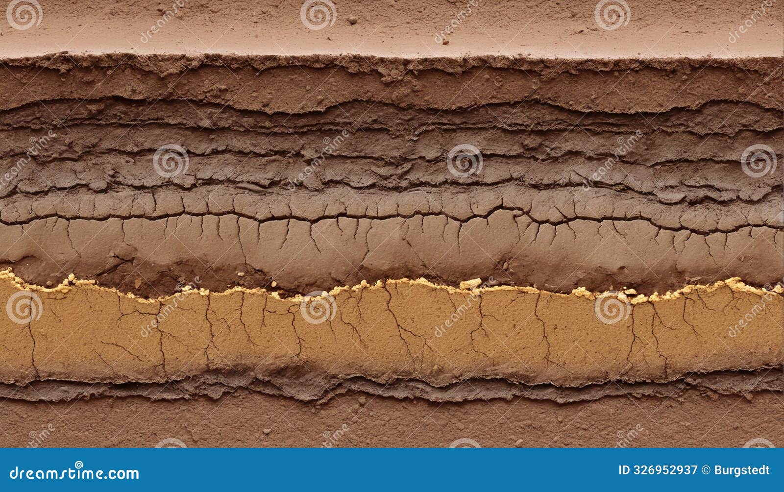 Cross-section through a Soil Layer with Different Colored Sediment ...