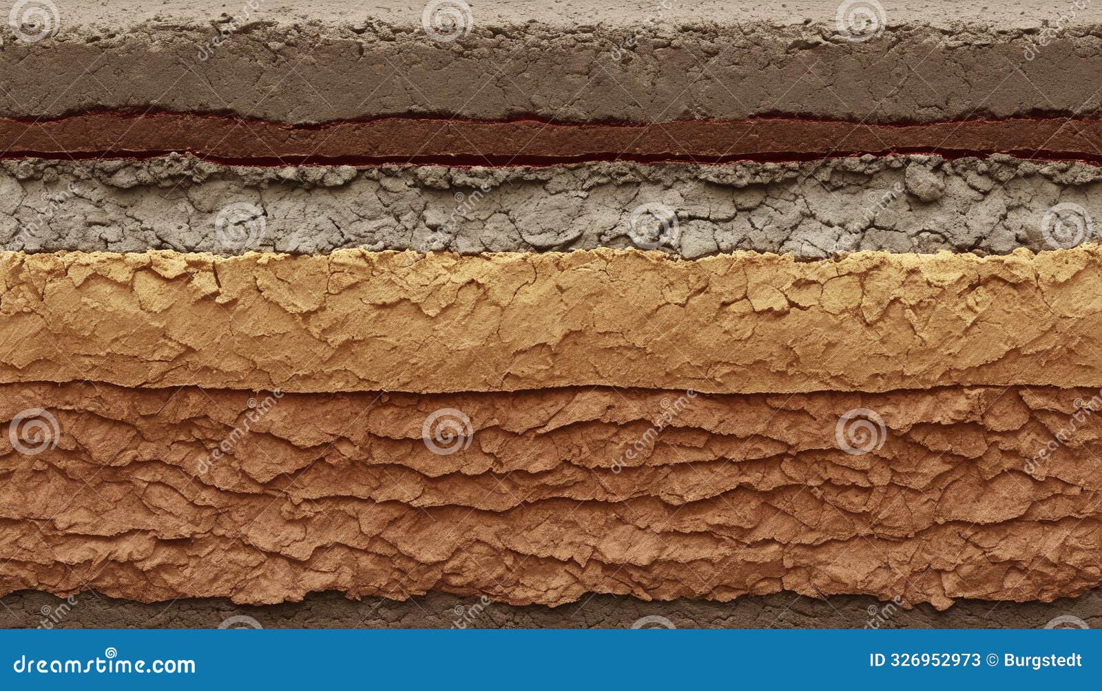 Cross-section through a Soil Layer with Different Colored Sediment ...