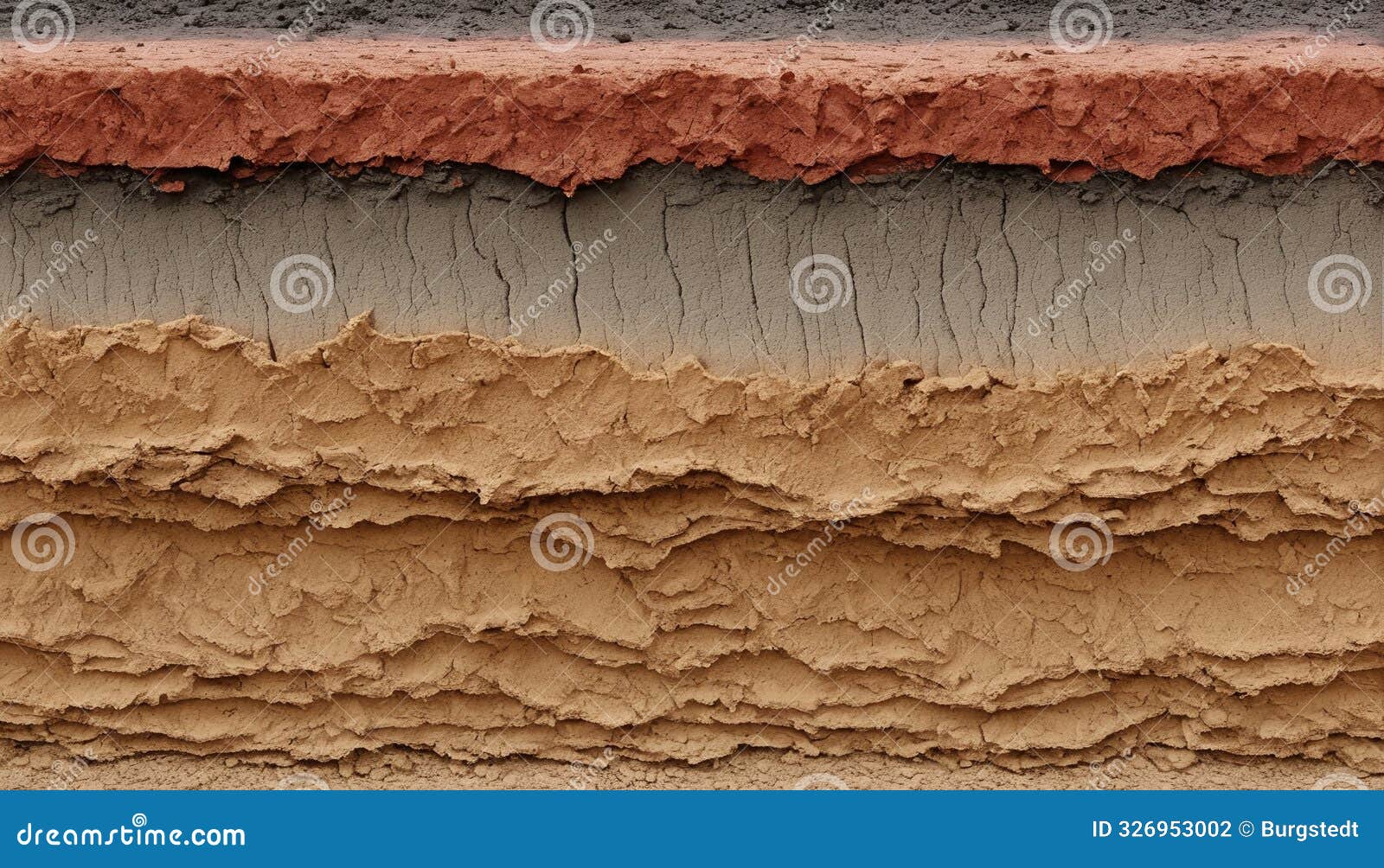 Cross-section through a Soil Layer with Different Colored Sediment ...