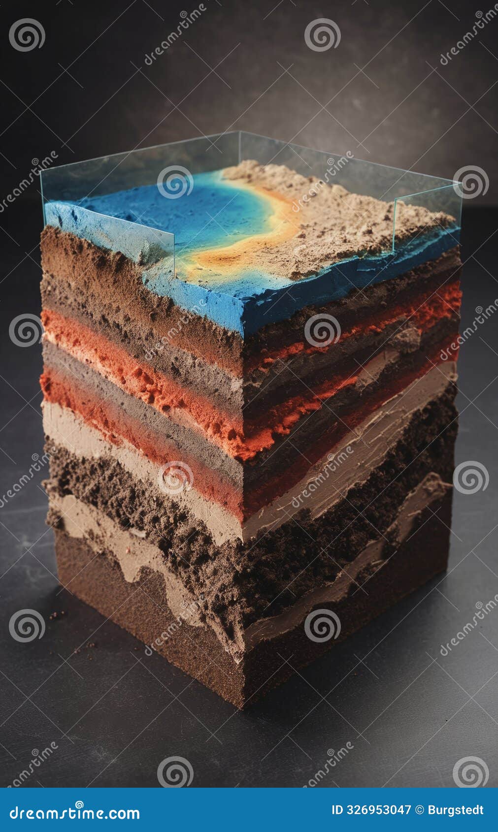Cross-section Through A Soil Layer With Different Colored Sediment ...