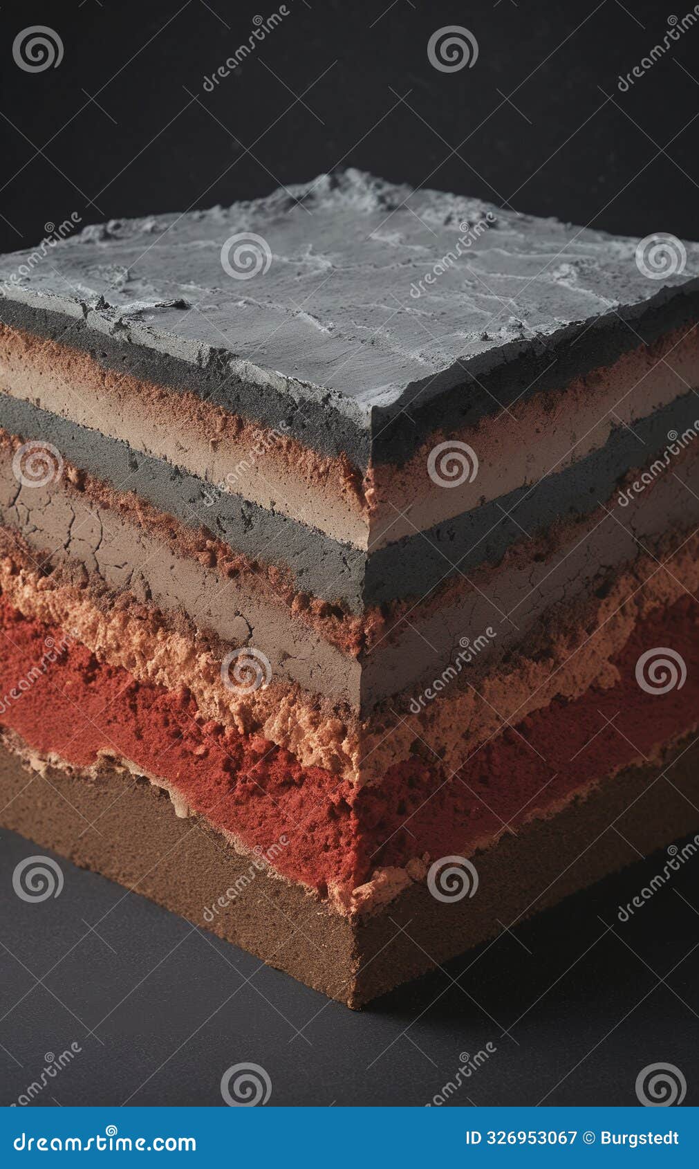 Cross-section through a Soil Layer with Different Colored Sediment ...
