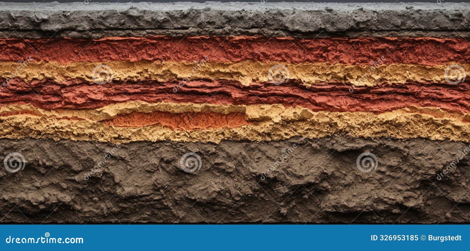 Cross-section through a Soil Layer with Different Colored Sediment ...