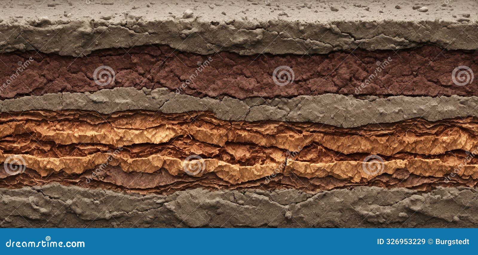 Cross-section through a Soil Layer with Different Colored Sediment ...