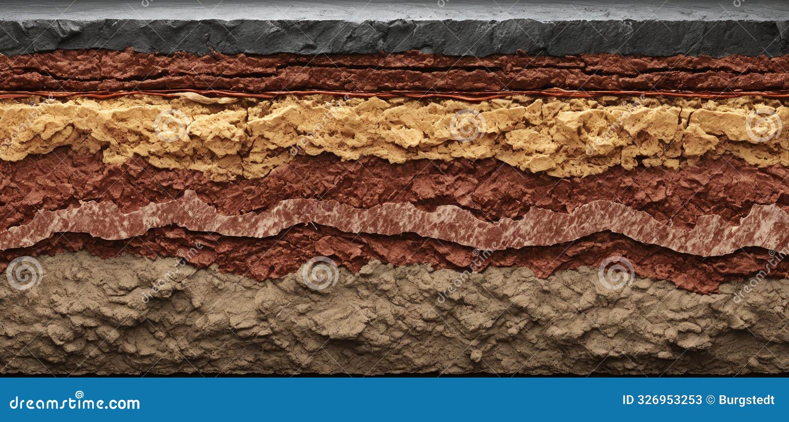 Cross-section through a Soil Layer with Different Colored Sediment ...