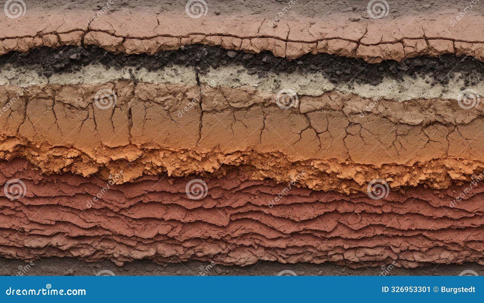 Cross-section through a Soil Layer with Different Colored Sediment ...