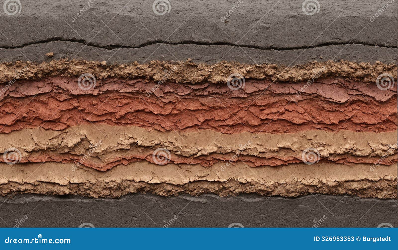 Cross-section through a Soil Layer with Different Colored Sediment ...
