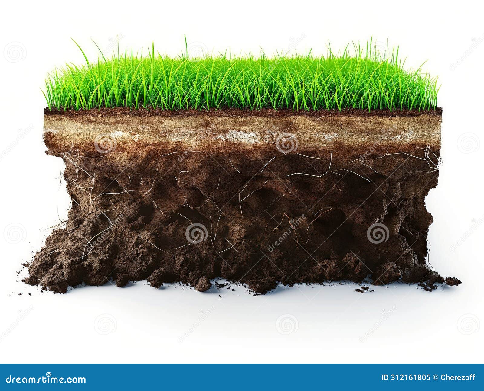 Soil Cross Section with Grass Stock Image - Image of cross, geology ...