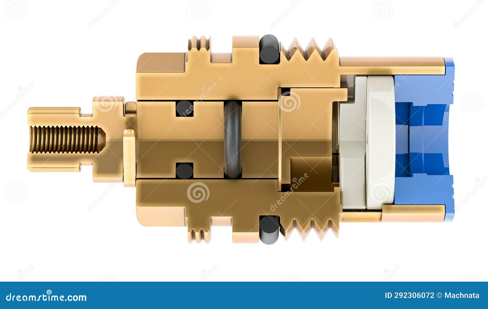Cross Section of Standard Washer Tap Valve Headwork Compression Gland ...