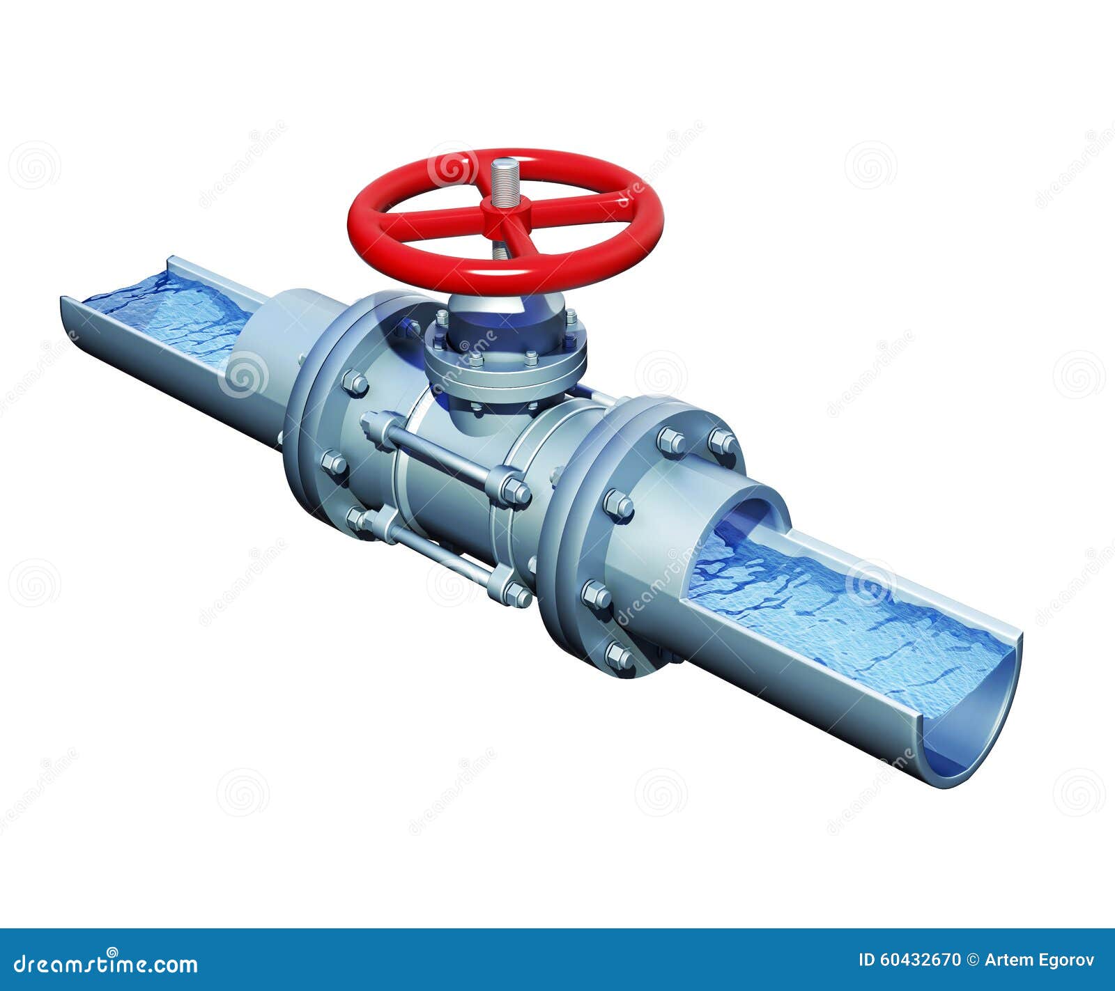 Cross Section of Steel Pipe with Water Stock Illustration ...