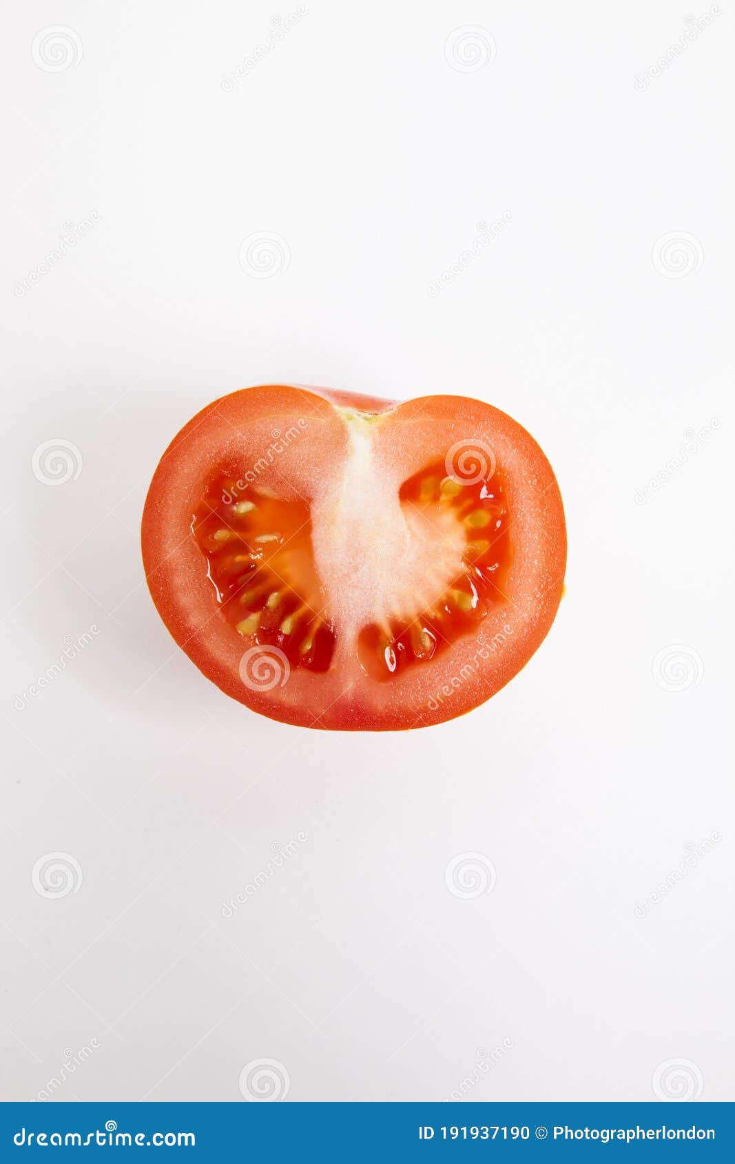Cross Section of Tomato Over White Background Stock Photo - Image of ...