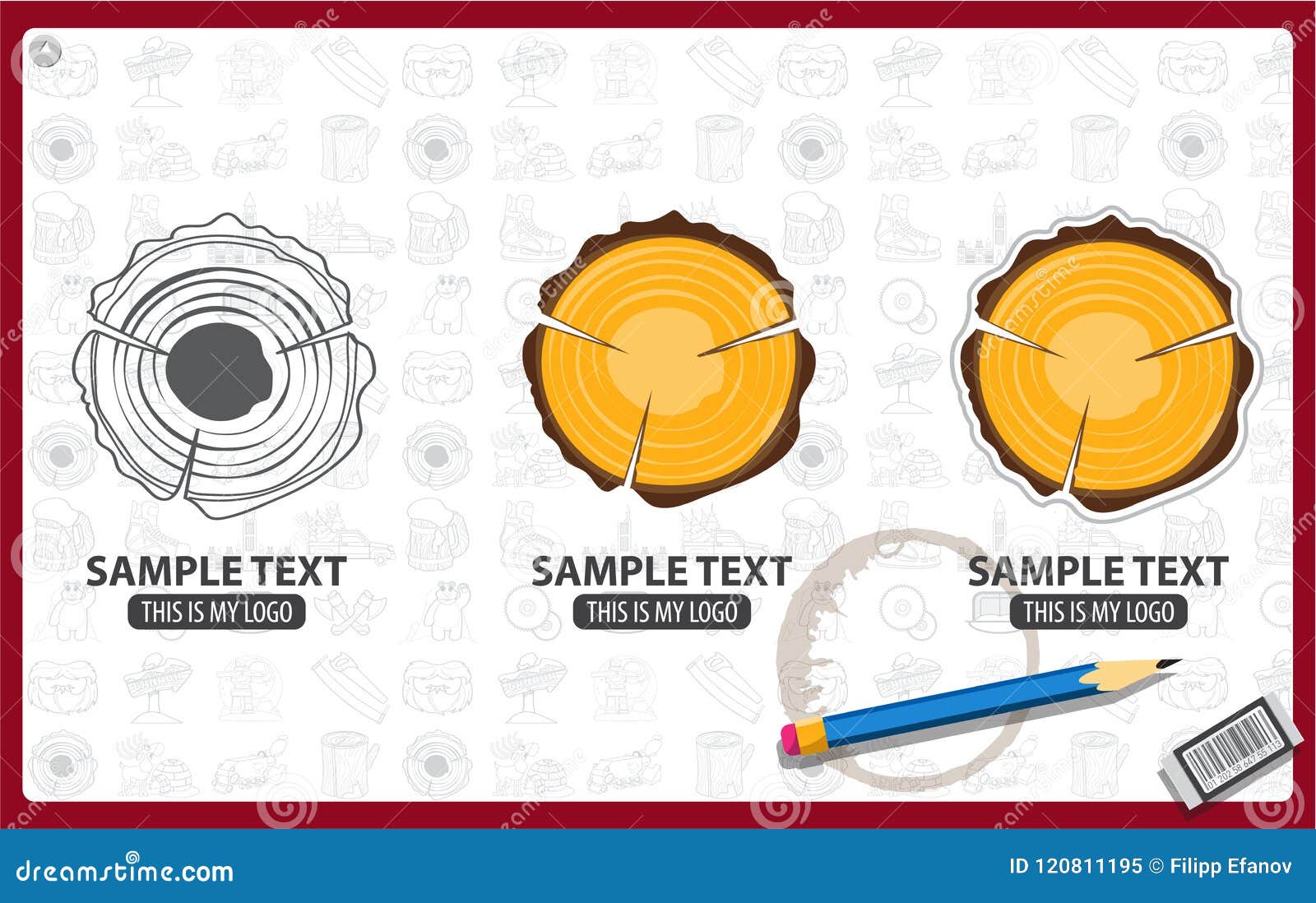 Cross Section of Tree Stump Logo Stock Vector - Illustration of ...