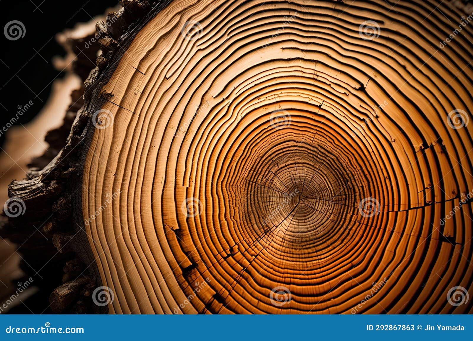 Cross Section of Tree Trunk with Annual Rings. Abstract Background ...