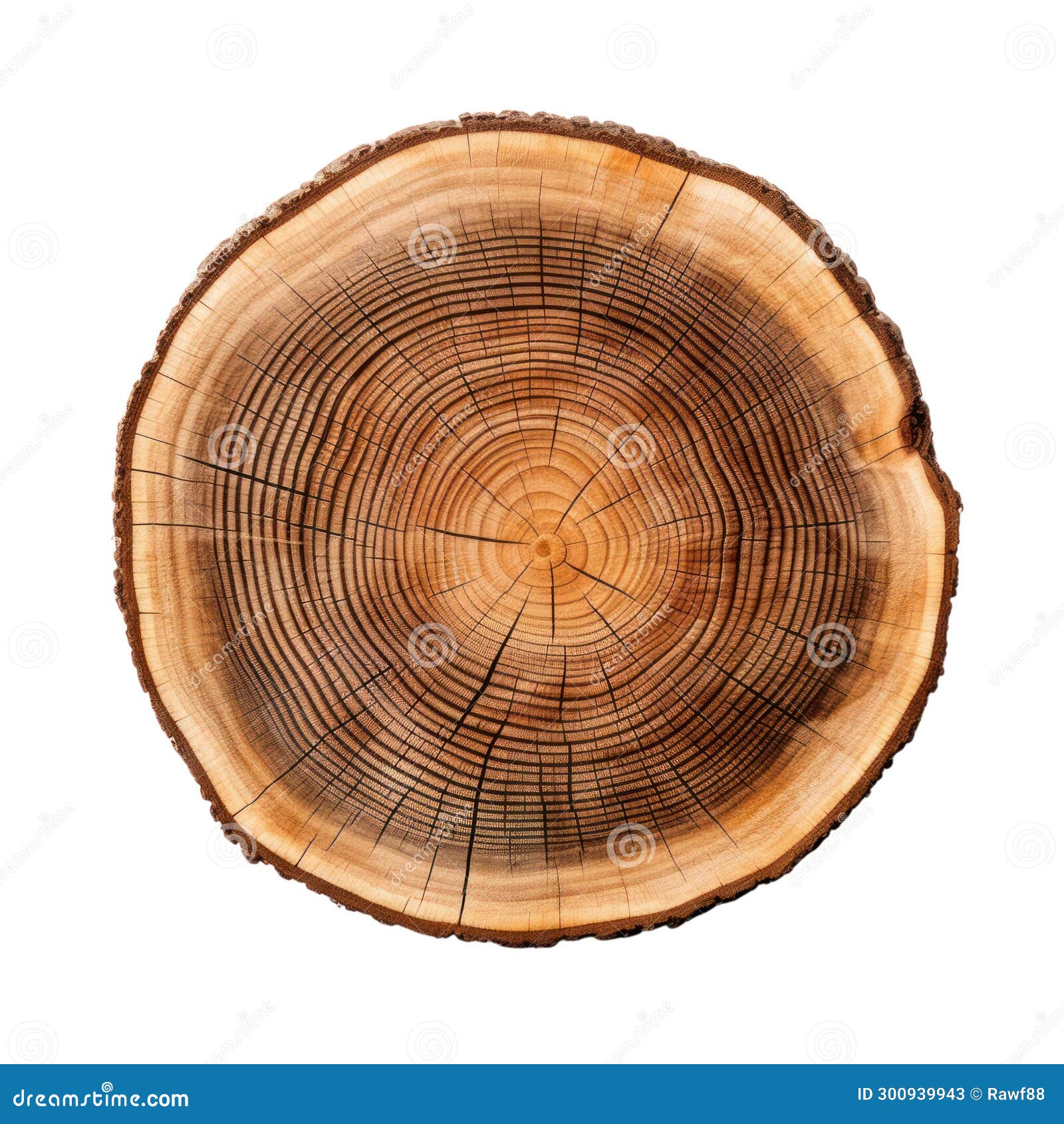 Cross Section of Tree Trunk Isolated on White Transparent Background ...