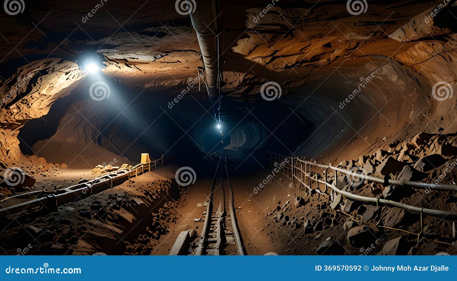Cross-section Of Underground Mining Operations With Tunnels And Mineral ...