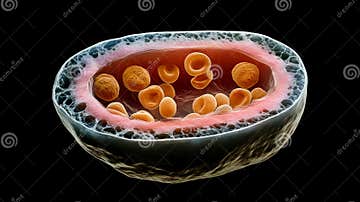 Cross-section View of a Bacterial Cell Revealing Internal Structures ...