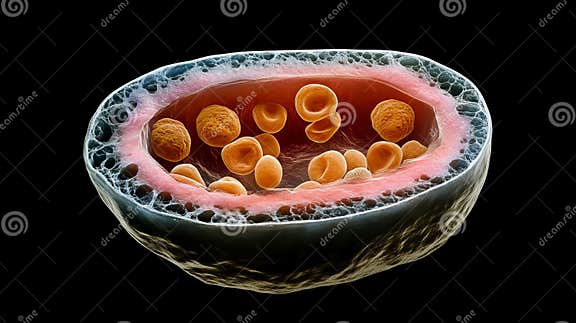Cross-section View of a Bacterial Cell Revealing Internal Structures ...
