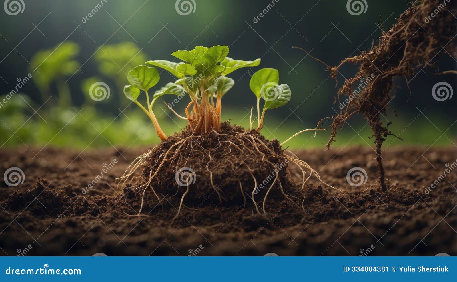 Cross Section View of a Seedling and Root System in Soil. Stock ...