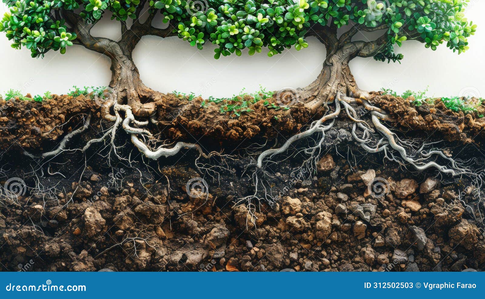 Cross-section View of a Tree and Its Root System Stock Image - Image of ...