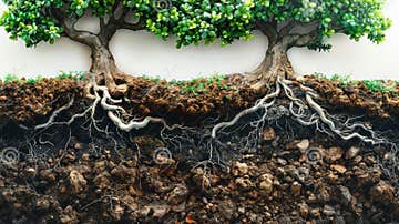 Cross-section View of a Tree and Its Root System Stock Image - Image of ...