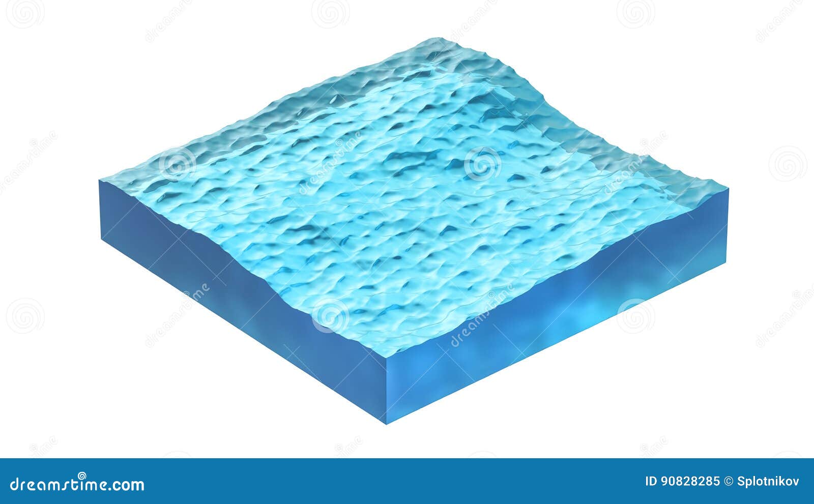 Cross Section of Water Cube. 3d Illustration, Isolated on White ...
