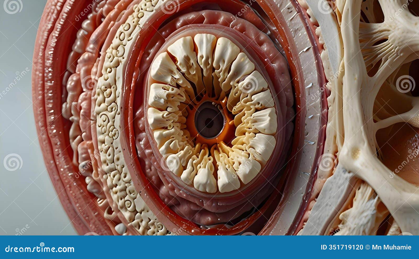 A Cross-sectional Close-up View of the Human Ear Stock Illustration ...