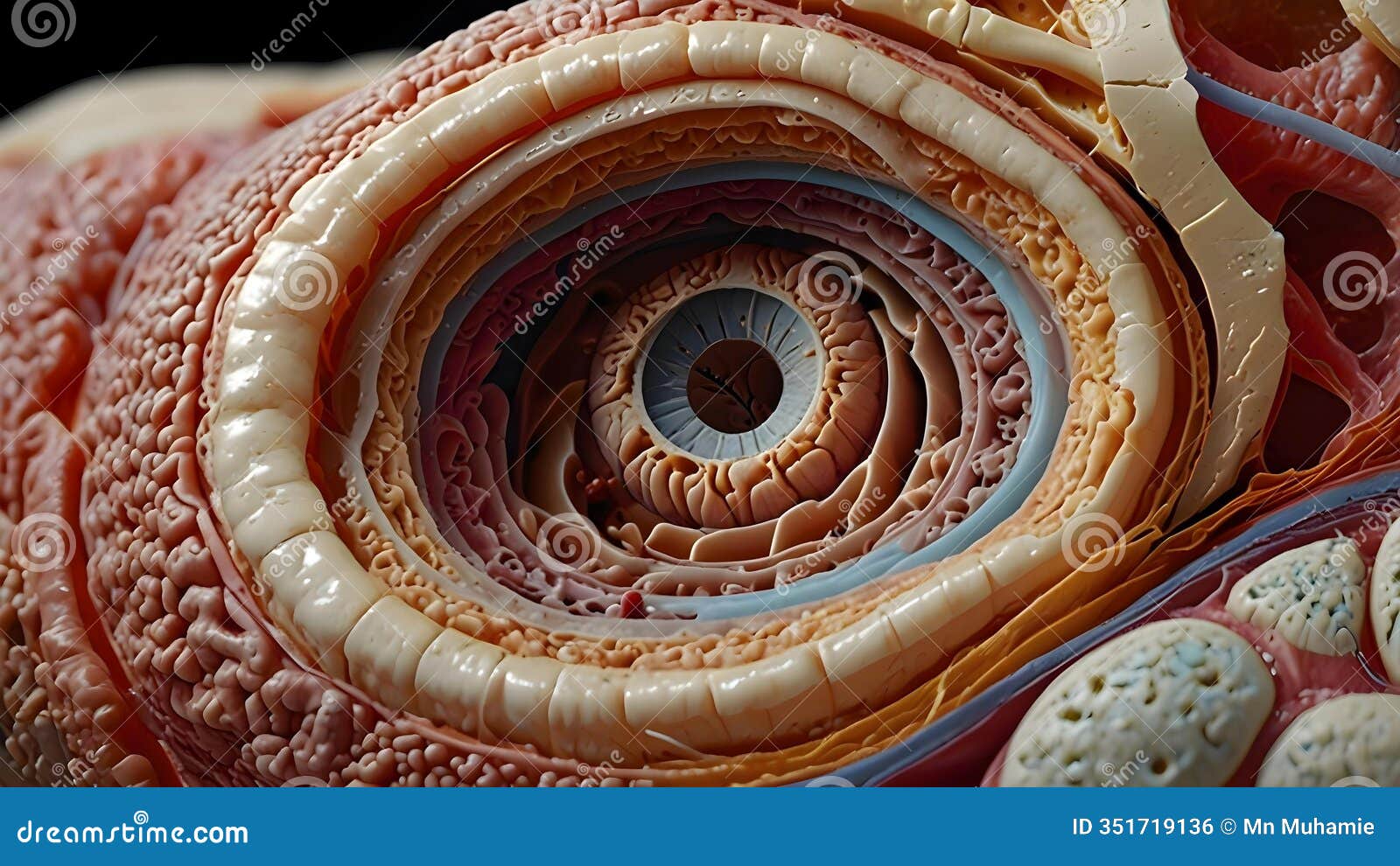 A Cross-sectional Close-up View of the Human Ear Stock Illustration ...