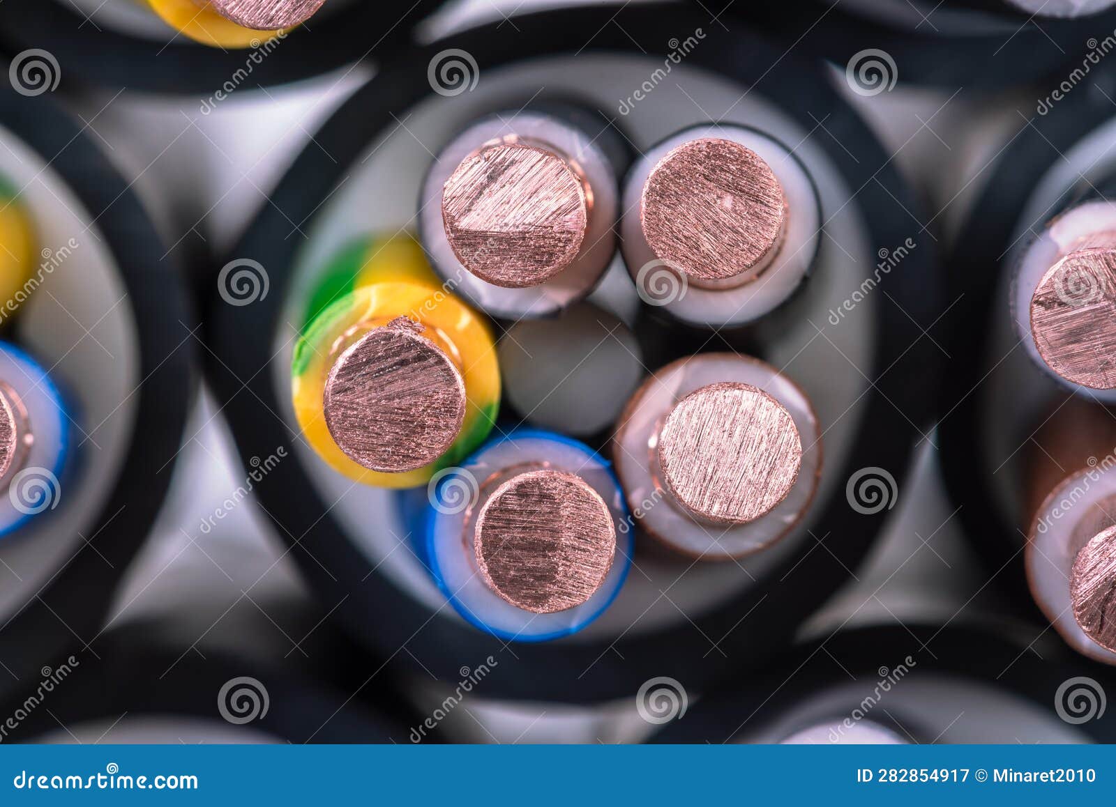 Cross-sectional Copper Electrical Cable Wire Stock Image - Image of ...