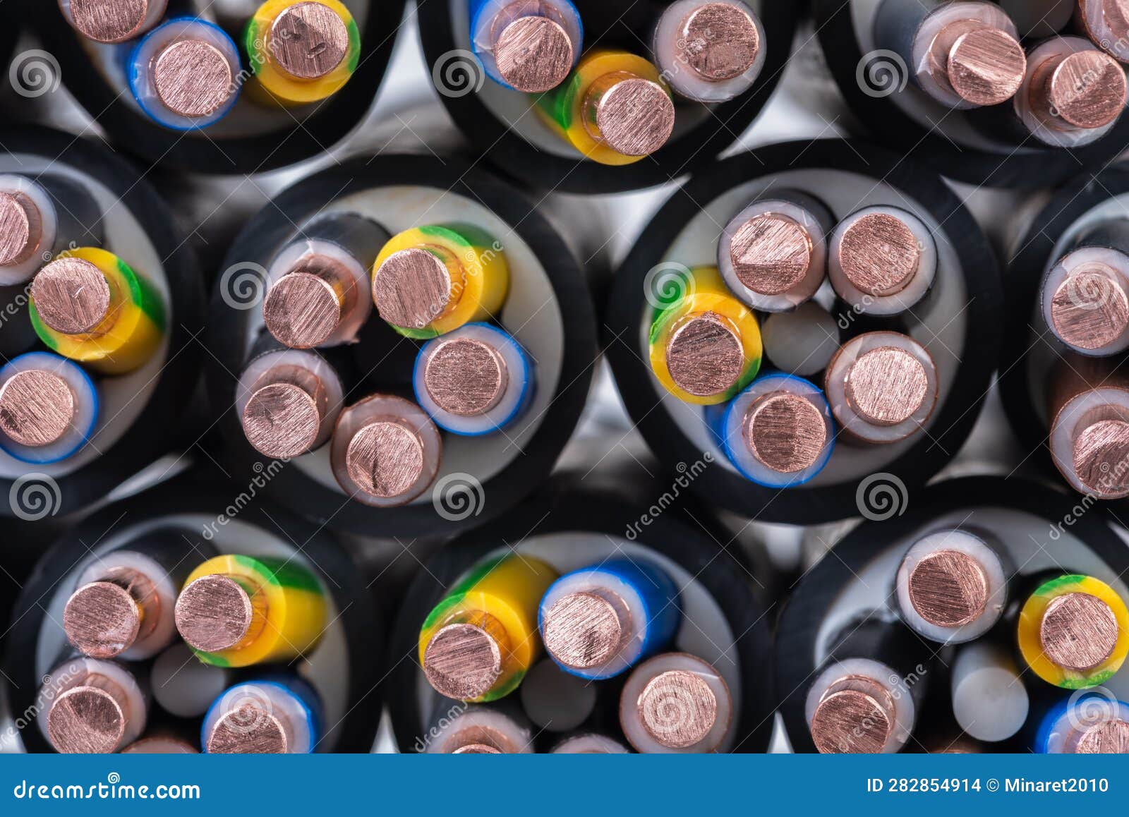 Cross-sectional Copper Electrical Cables Stock Photo - Image of ...
