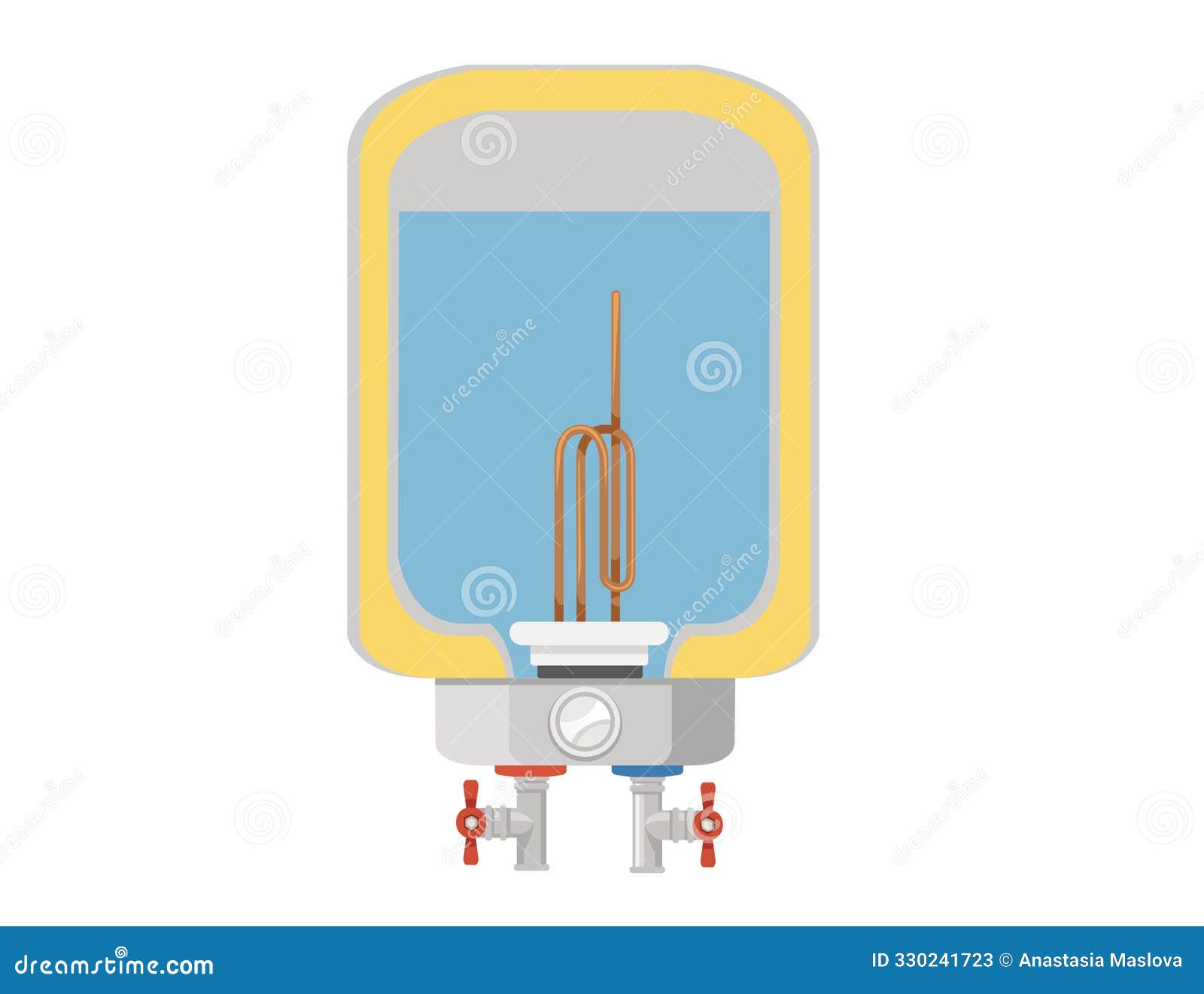 Cross-sectional Diagram of a Water Heater with Internal Components ...