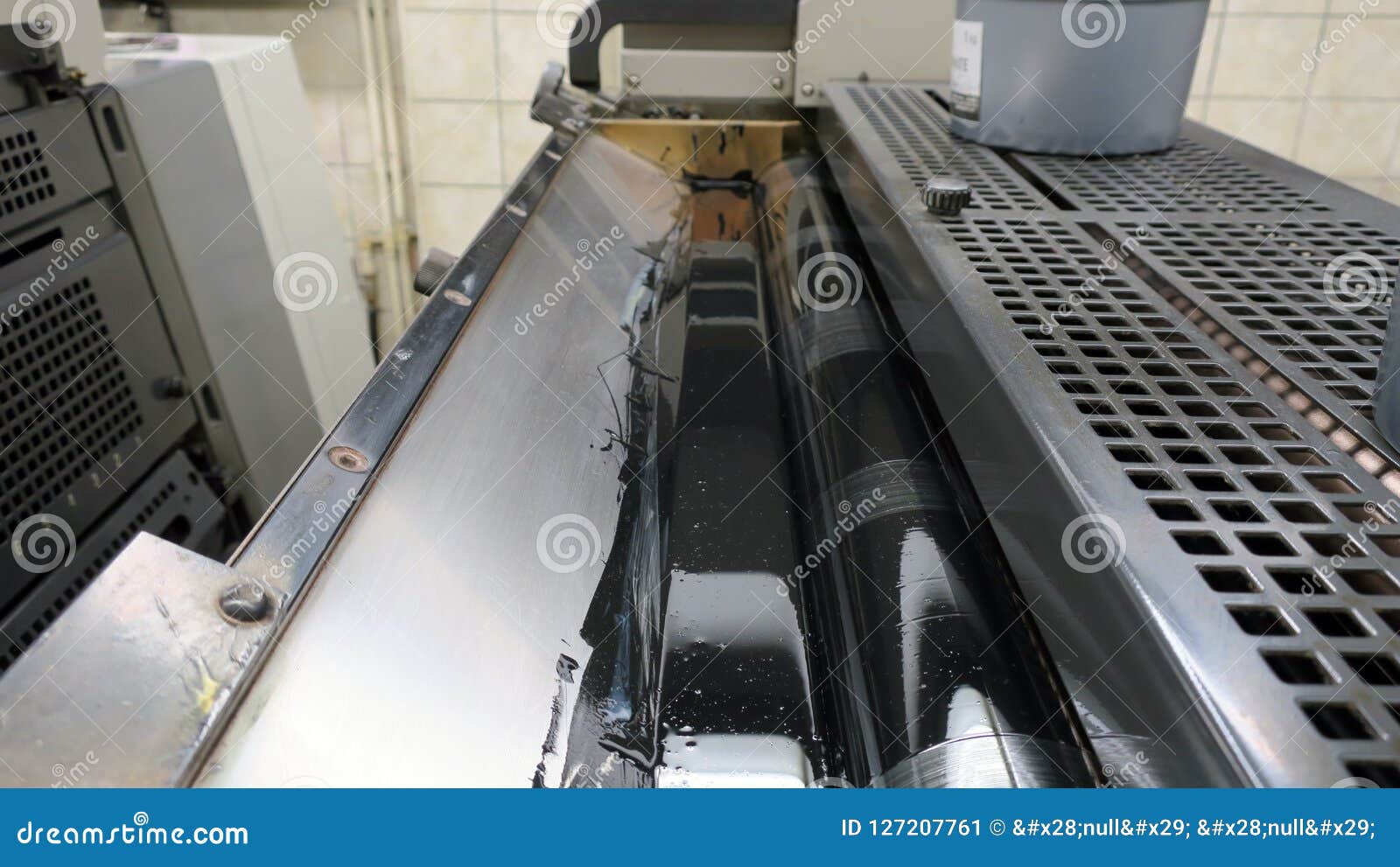Cross-sectional View on Printing Machines Stock Image - Image of ...