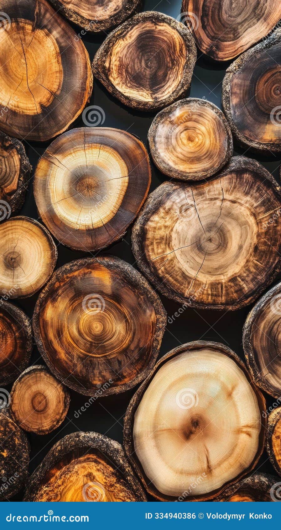 Cross-sectional View of Tree Trunks with Natural Patterns, Organic ...