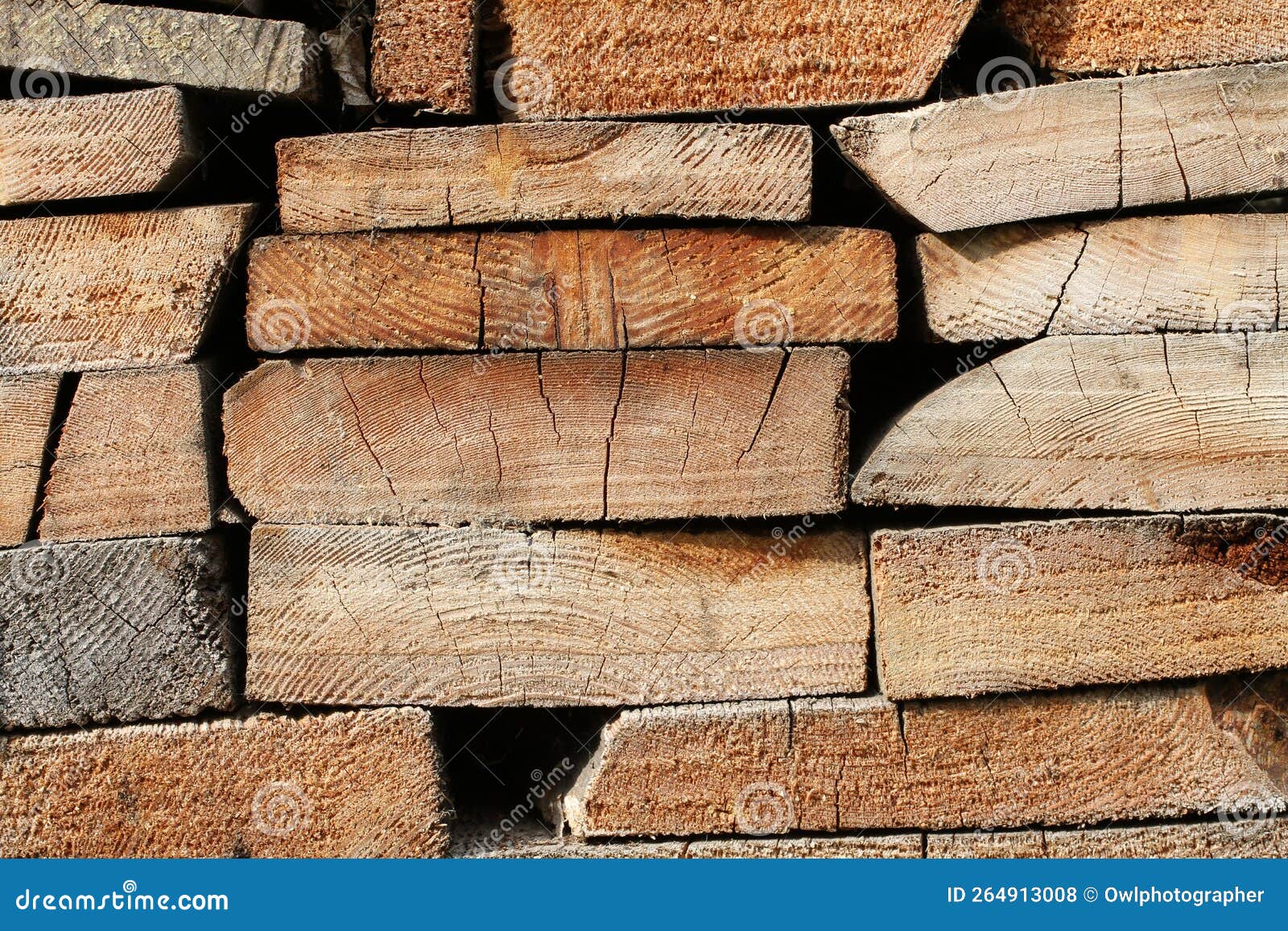 Cross Sections of Different Logs (Stack of Old Sawed Boards) Stock ...