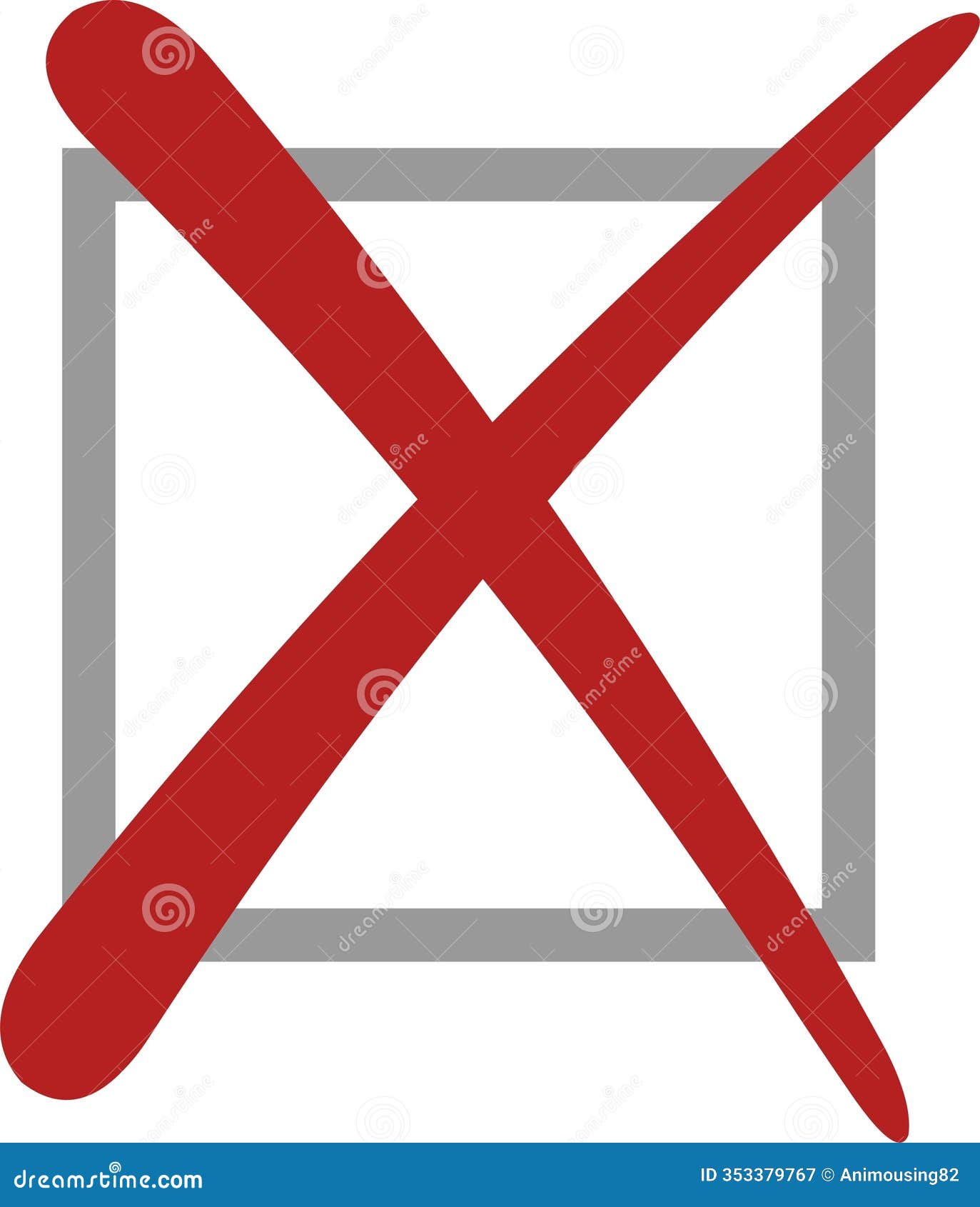 Cross selection check box stock vector. Illustration of wrong - 353379767