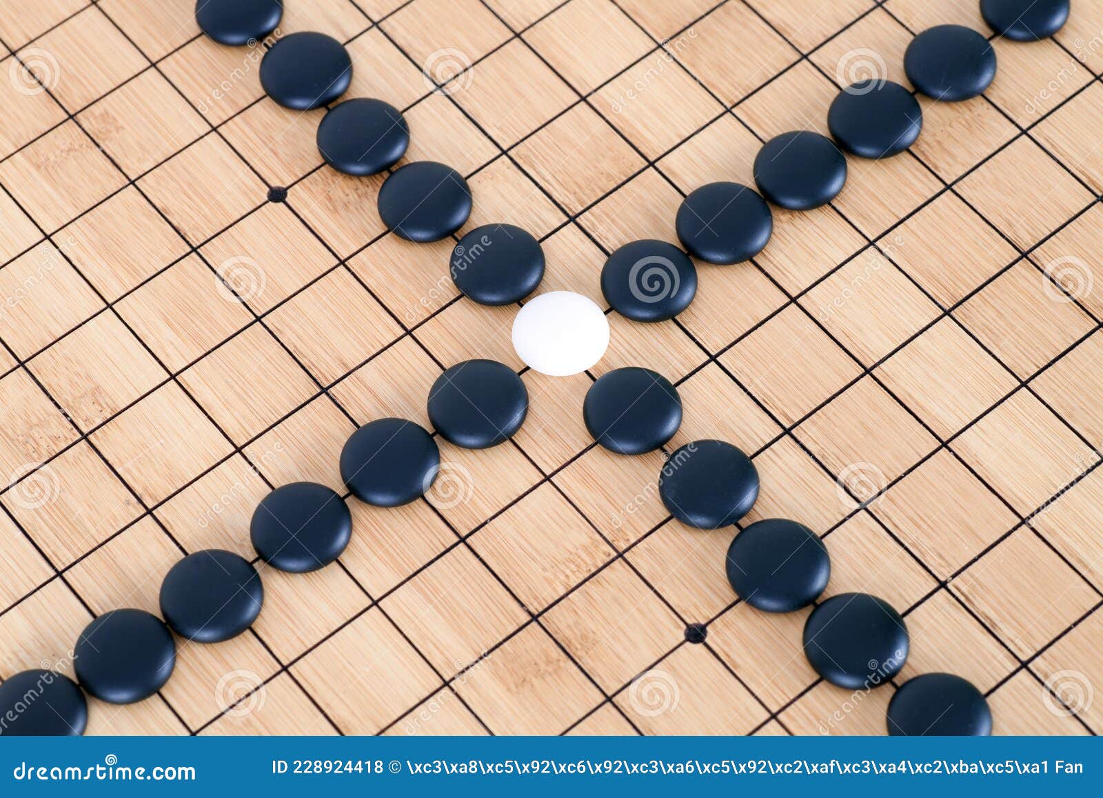 Cross Shape of Black and White Go Pieces Stock Photo - Image of black ...