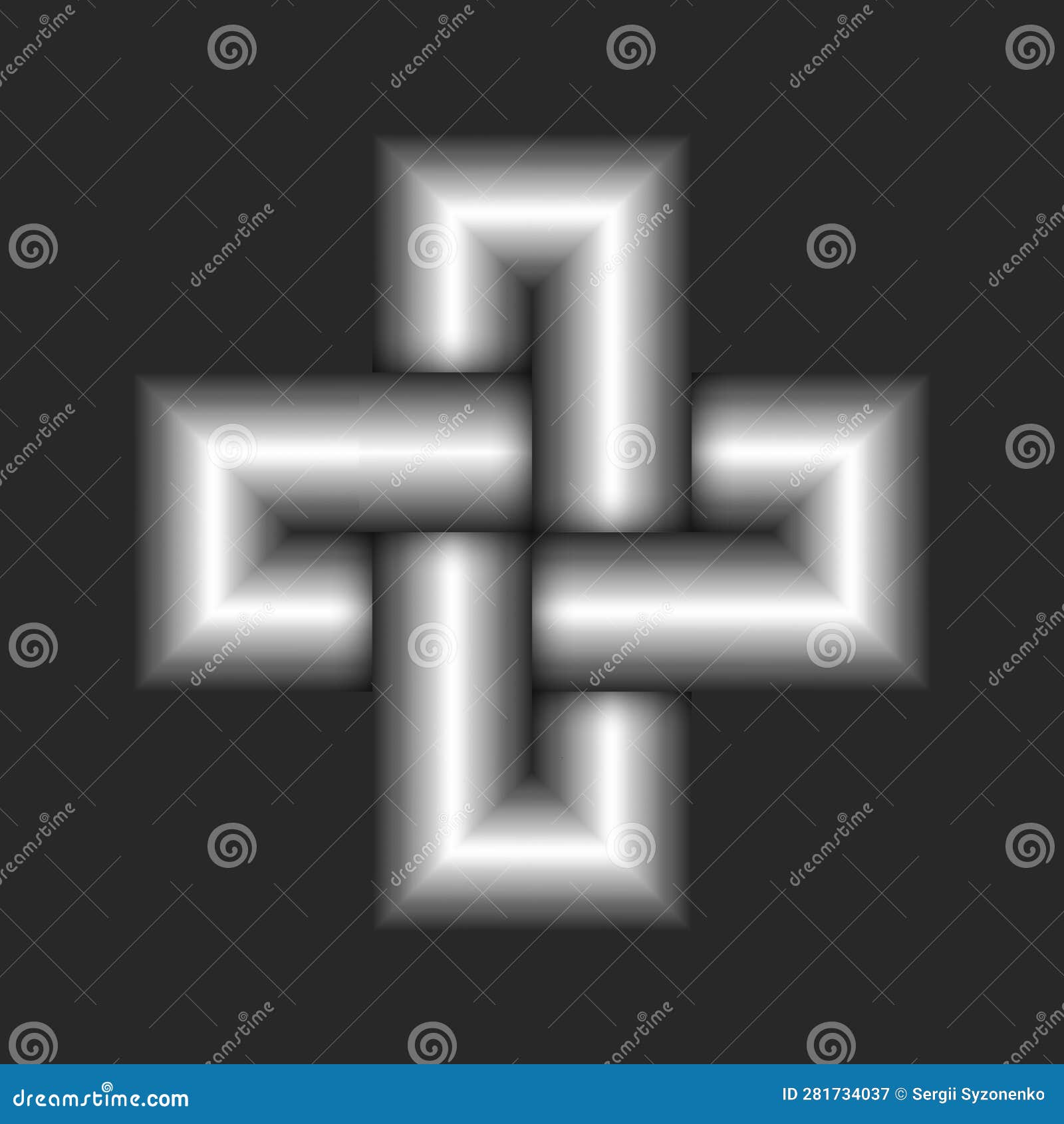 Cross Shape Logo Pattern from Metallic Parallel Lines Artwork on Black ...