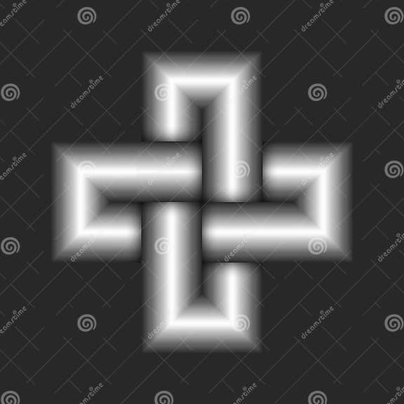 Cross Shape Logo Pattern from Metallic Parallel Lines Artwork on Black ...