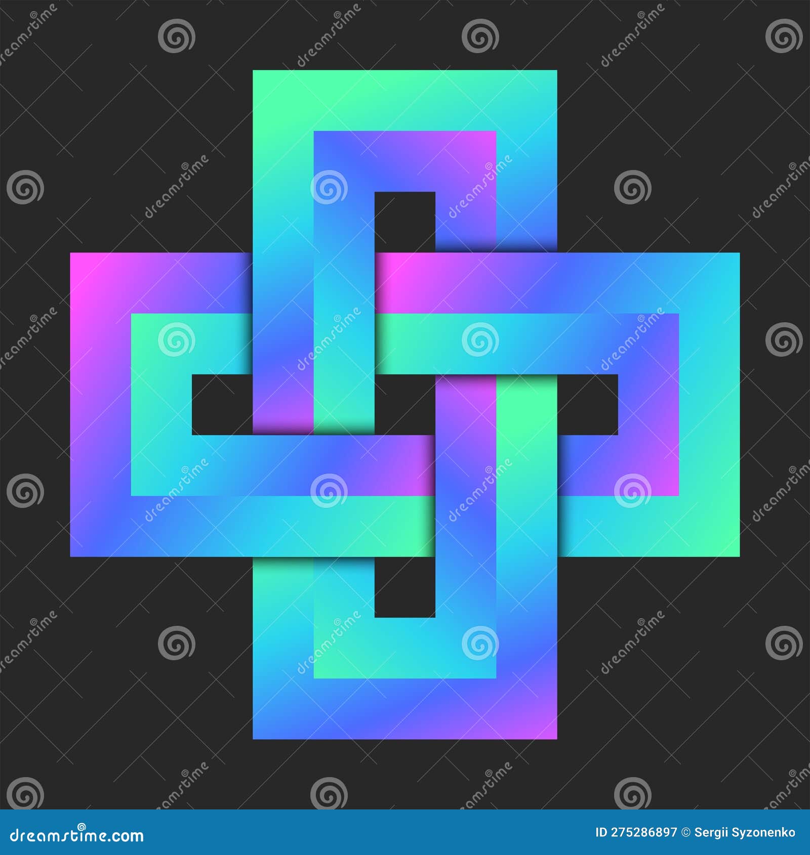 Cross Shape Logo or Plus Sign with Rectangular Corners from Vibrant ...