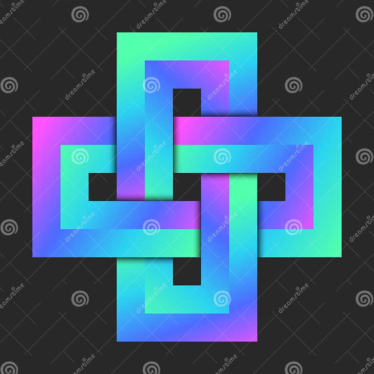 Cross Shape Logo or Plus Sign with Rectangular Corners from Vibrant ...